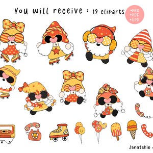 Groovy Gnome PNG Retro Gnome Clip Art Nordic 70s 80s Party Clipart ...