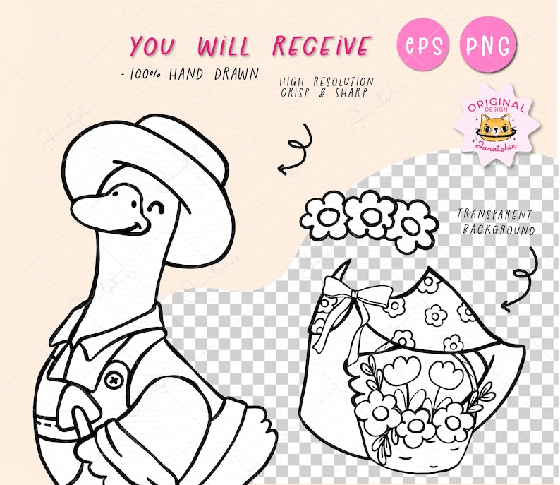 Goose Dress-up Coloring Clipart Set: Spring Uniforms, Teacher Activity ...