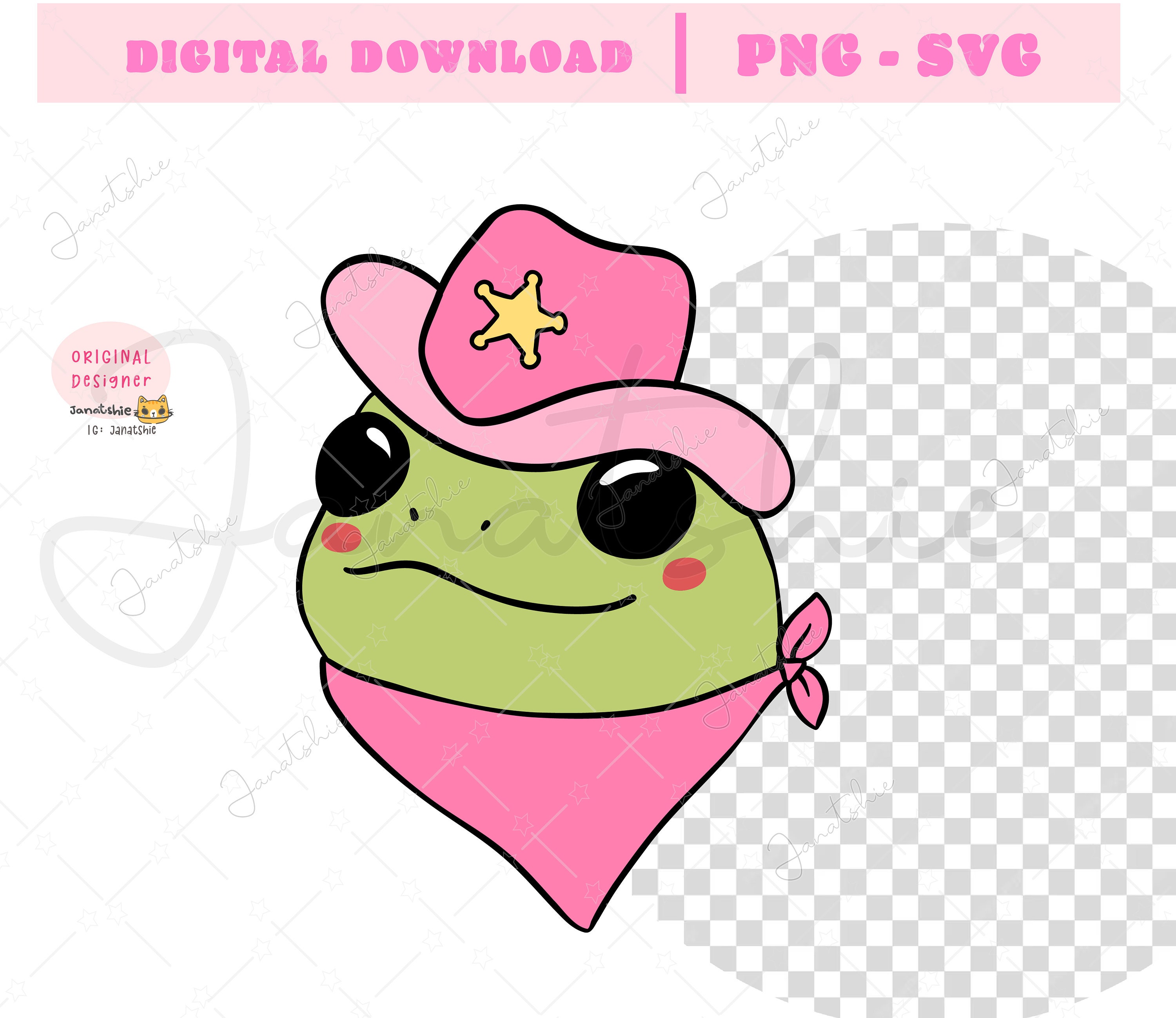 Retro Girly Cowboy Frog Png Coquette Frog Mental Health Frog Emotional ...