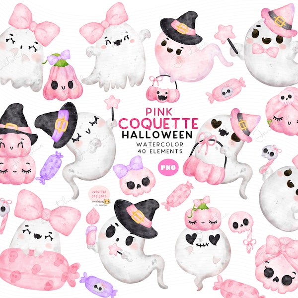 Cute Coquette Halloween Clipart - Etsy