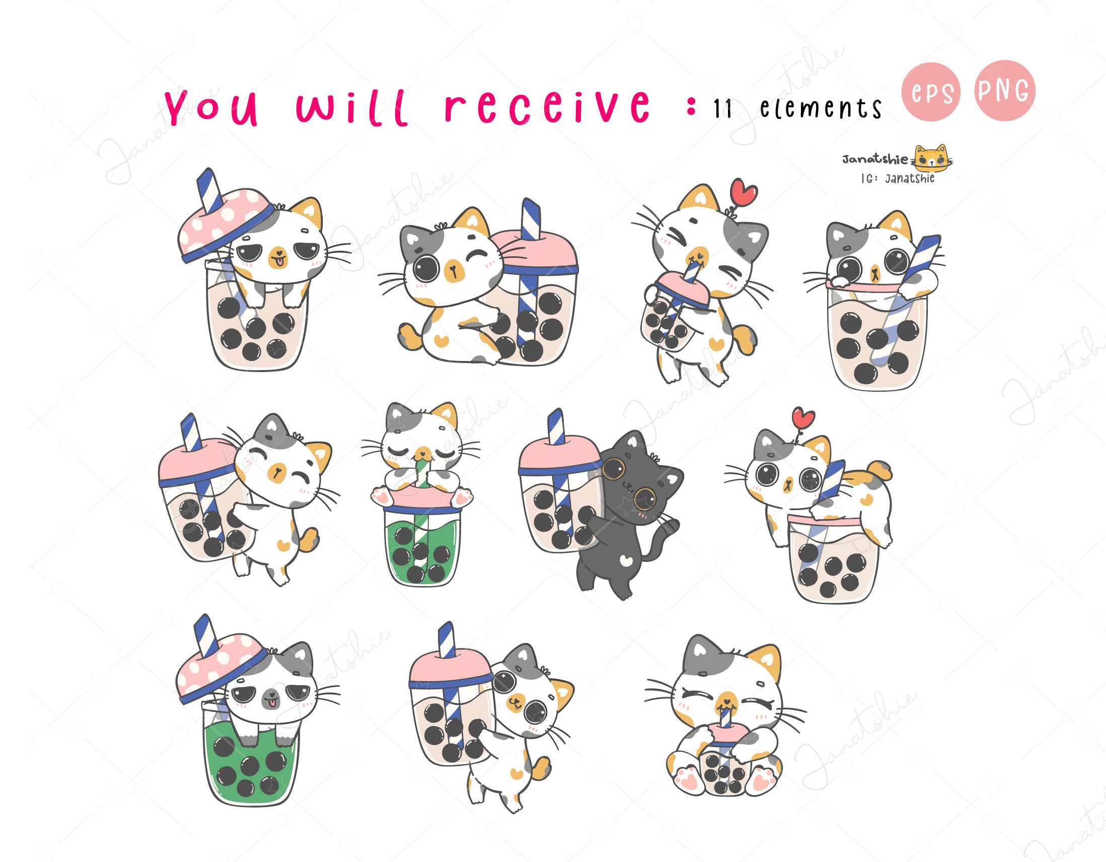 Boba Tea Cat PNG Boba Tea Kitten Clipart Calico Cat Funny Cat Png Cat ...