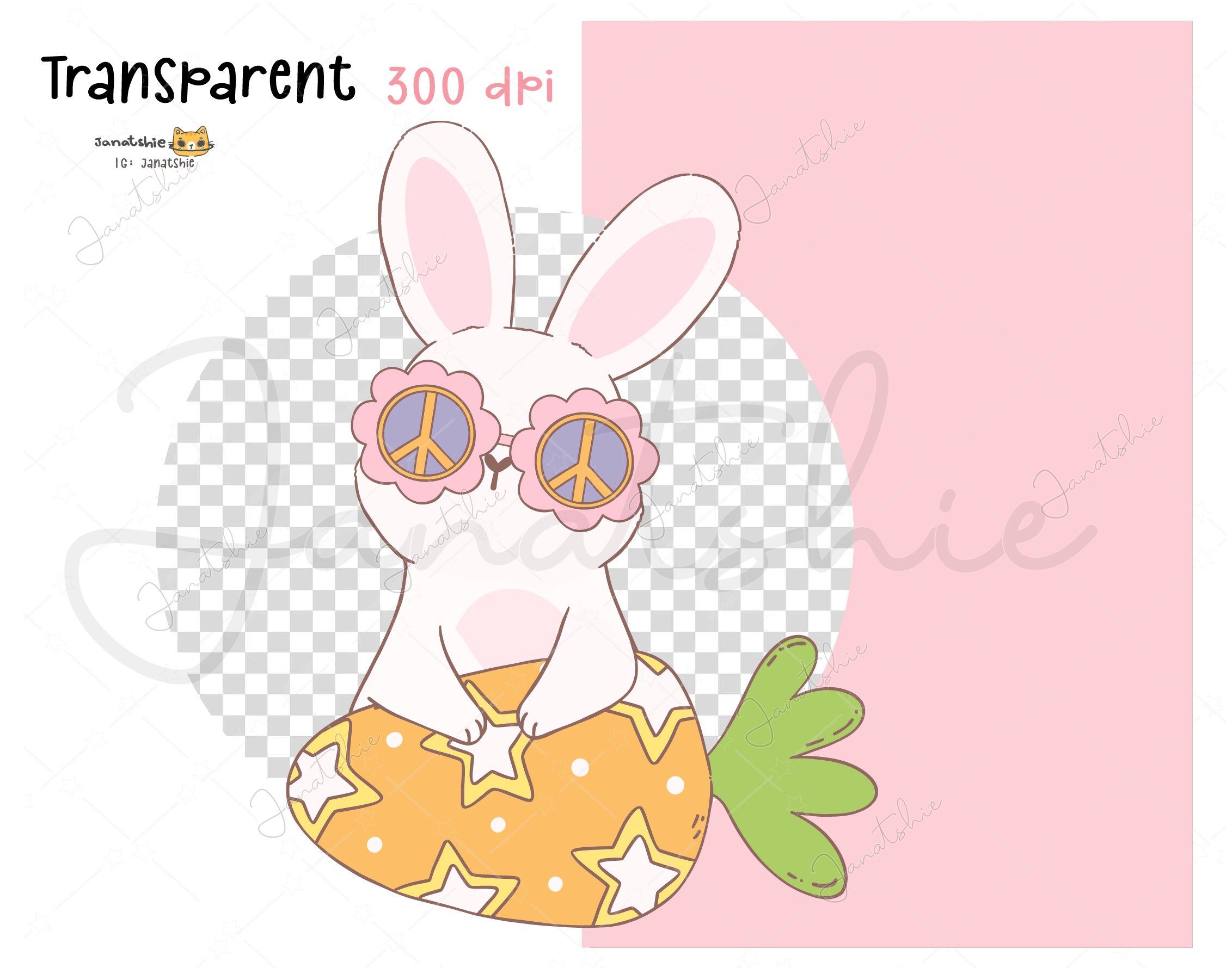 Groovy Retro Easter PNG, Disco Spring Bunny Png, Groovy Easter Png ...