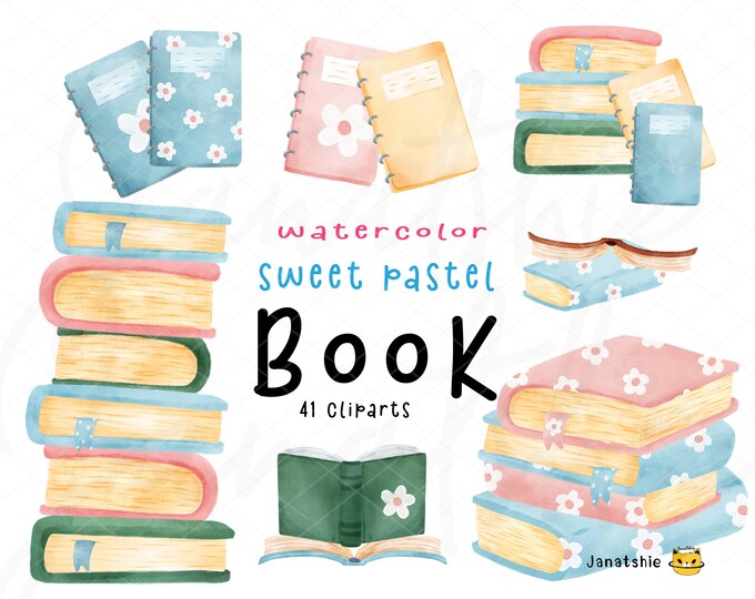 Cute Open Book Clipart Set Bundle, 10 High-quality Images, Apparel ...