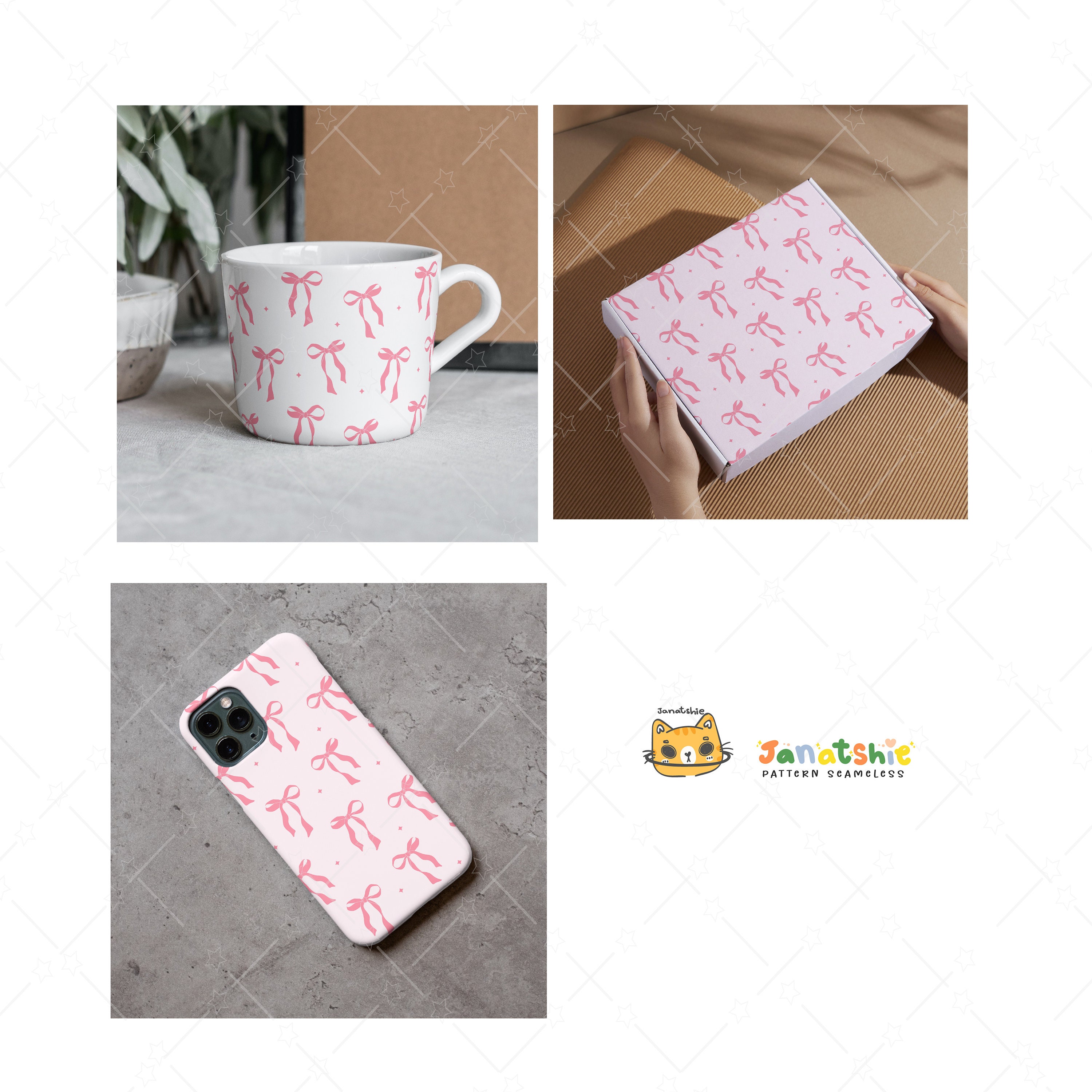 Coquette Pattern Seamless Cute Pink Ribbon Bow Seamless File Preppy ...