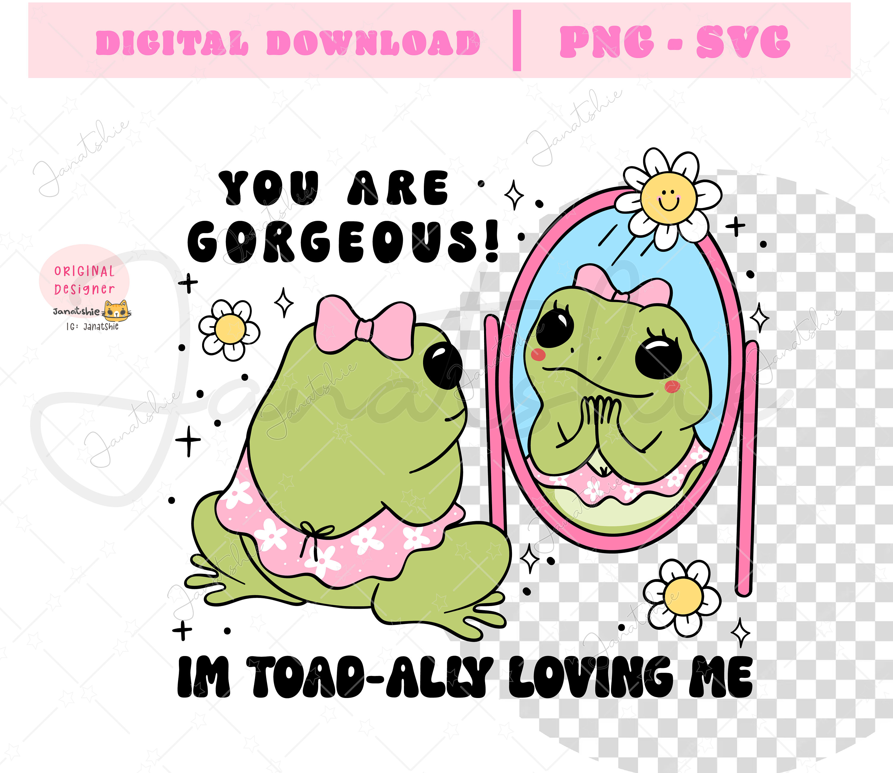 Retro Self Love Frog Png Coquette Frog Mental Health Frog Emotional ...