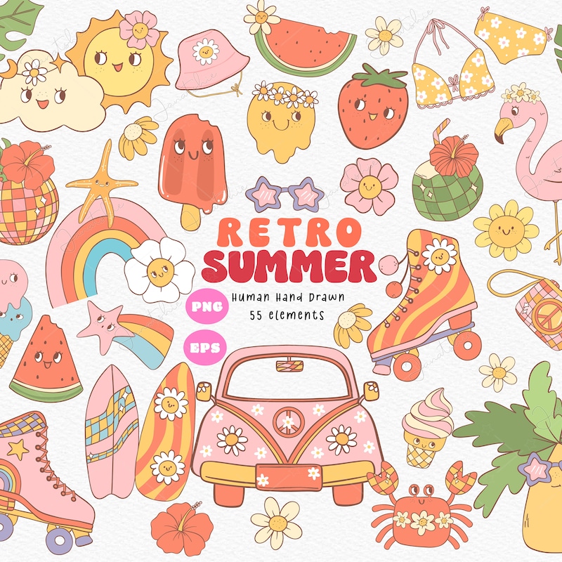Kids Summer Clipart - Etsy
