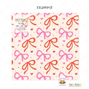 Retro Coquette Wavy Bow Seamless Pattern Red and Pink Whimsical ...