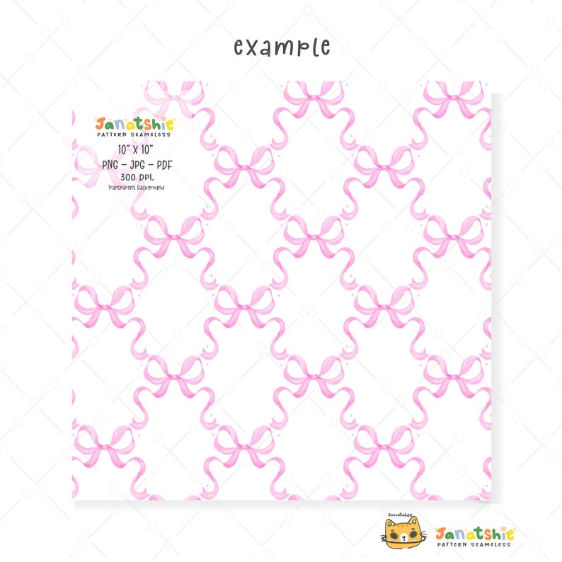 Coquette Pink Ribbon Seamless Pattern: Digital Paper Pack (PNG, JPG ...