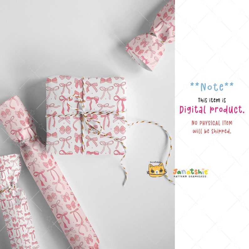 Coquette Bow Pattern Seamless File Cute Preppy Pink Ribbon Bow Doodle ...
