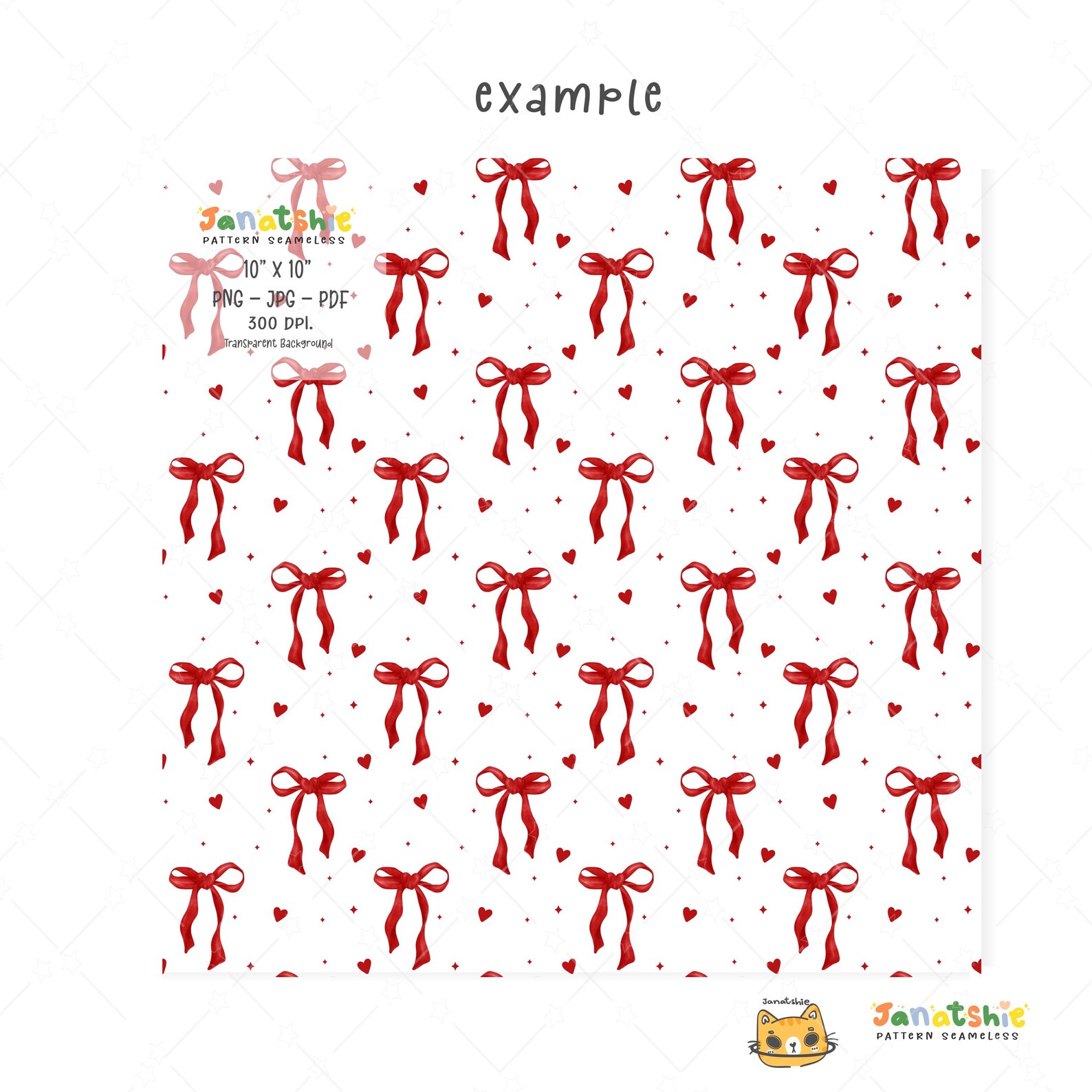 Red Coquette Bow Pattern: Valentine's Day & Christmas Day Digital Paper ...