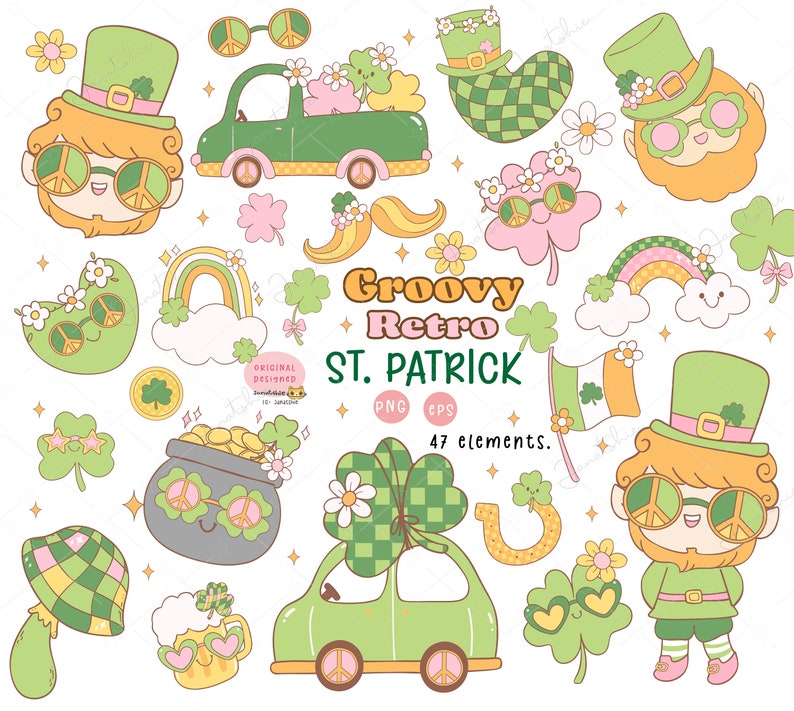 Disco St Patricks Day Png, Groovy Retro St Patricks Day Clipart, St ...