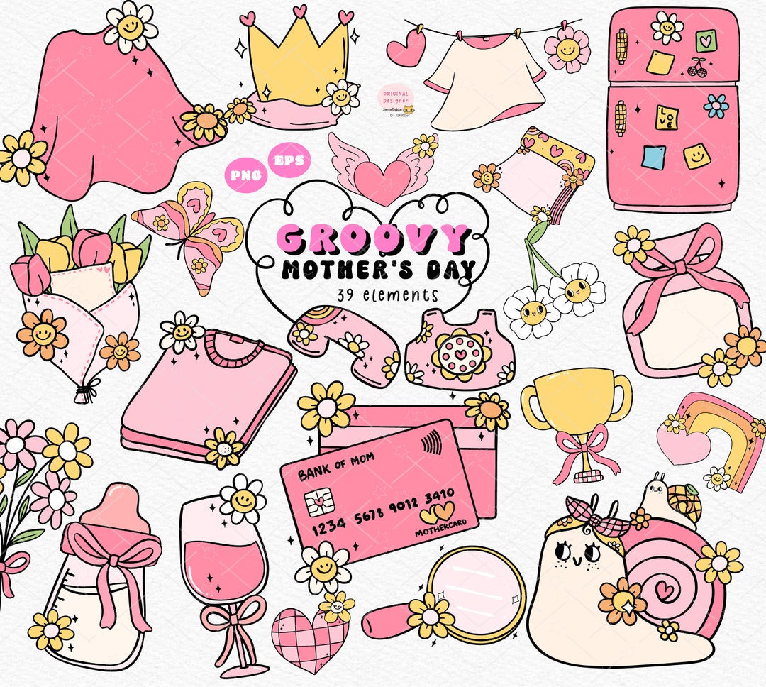 Retro Mothers Day, Groovy Mothers Day Png Disco Mom Day Clipart ...