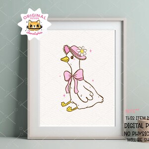 Cottagecore Goose Clipart Cute Spring Silly Goose SVG, Coquette Silly ...