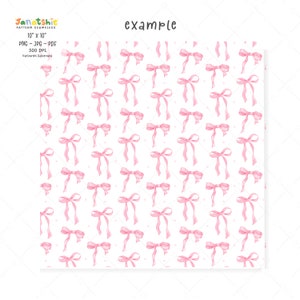 Coquette Pink Ribbon Bow Watercolor Pattern: Seamless Preppy Digital ...