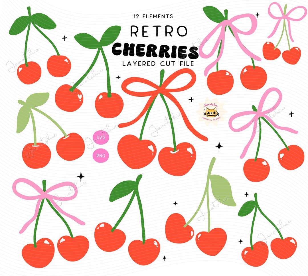 Cherry Ribbon Bow Svg Coquette Heart Cherry Png Coquette Cherries With ...
