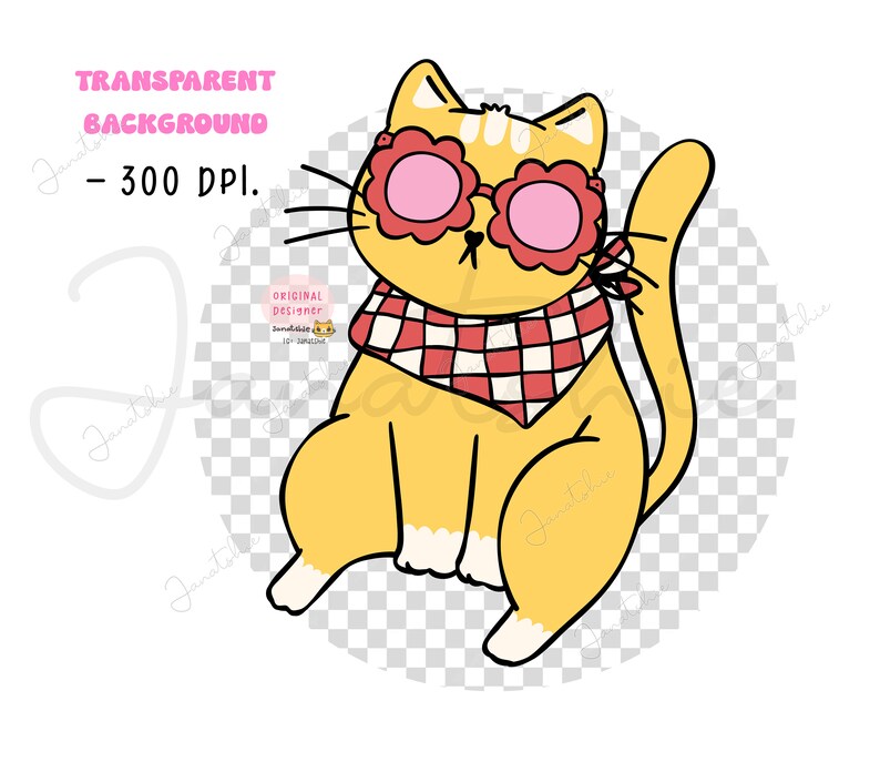 Groovy Retro Cat Clipart: 70s Funky PNG Designs - Etsy