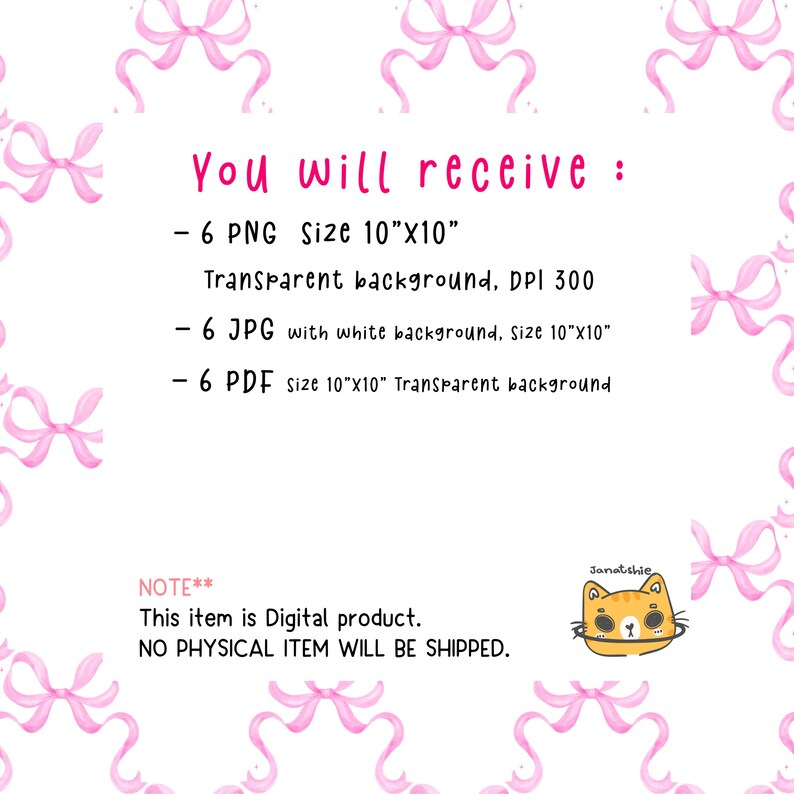 Coquette Pink Ribbon Seamless Pattern: Digital Paper Pack (PNG, JPG ...