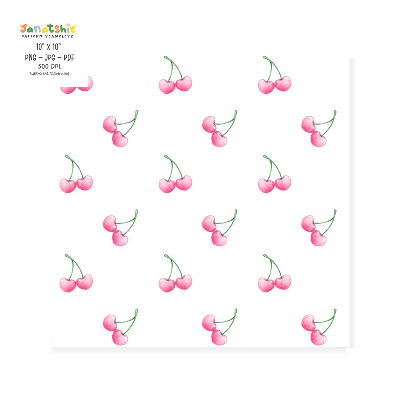 Coquette Pattern Seamless Watercolor, Cute Preppy Pink Cherries ...