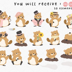 Groundhog Day Clipart - Happy Groundhog Png - Cute Animal Spring ...
