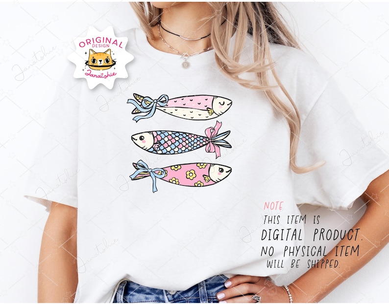 Girly Sardine With Bow Clipart, Coquette Fisherman PNG SVG (digital ...