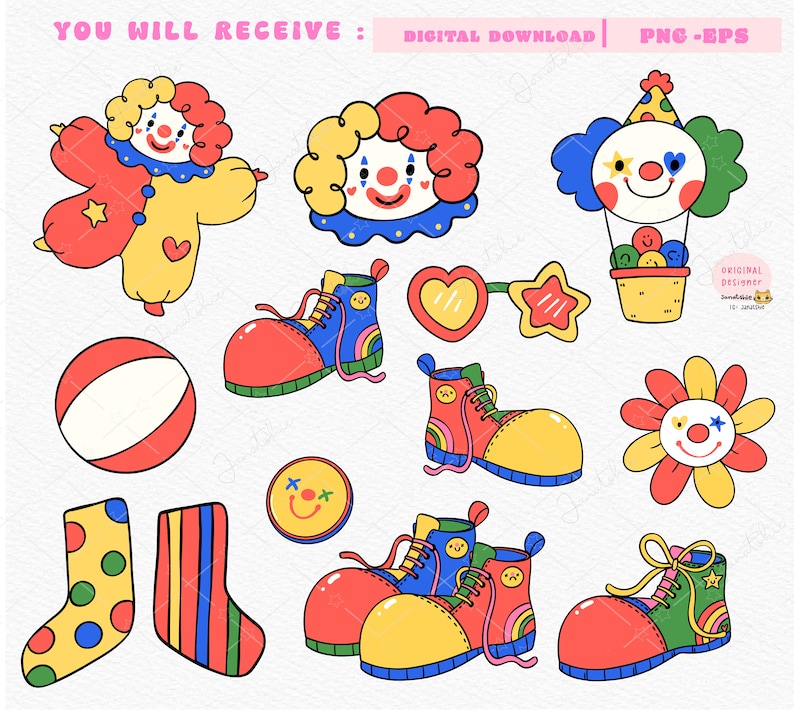 Clowncore Png, Clowncore Accessories, Cute Clown Circus Kidcore Png ...