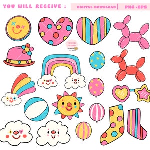 Pastel Clowncore PNG Clipart, Circus Kidcore Design (digital Download ...