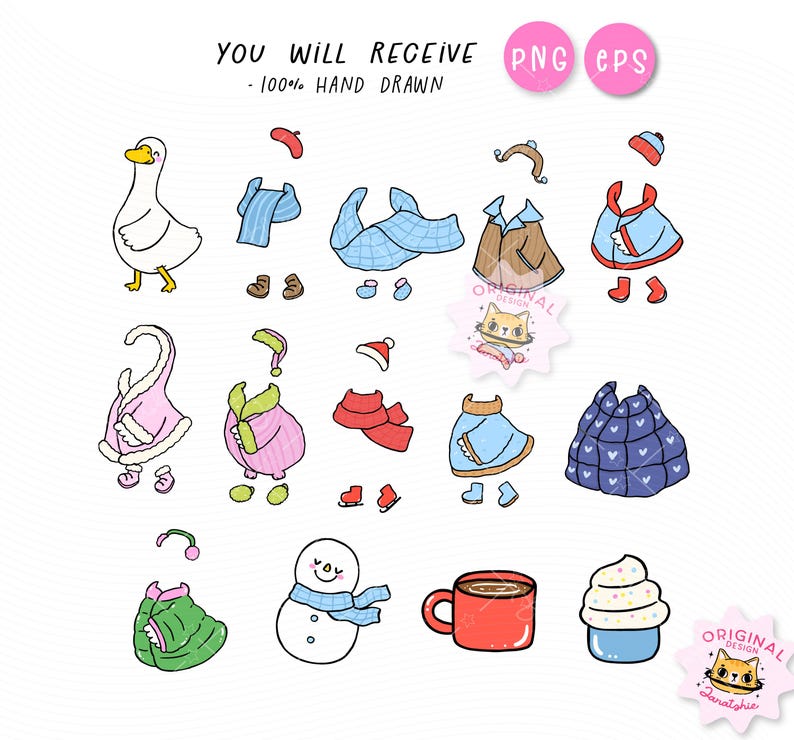 Winter Goose Dress-up Clipart Set: Behavior Chart Activity Classroom ...