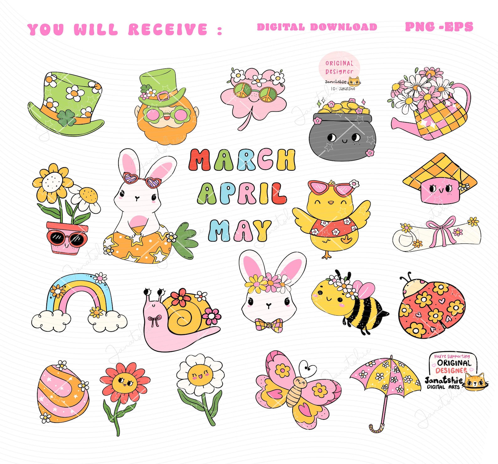 Groovy Months of the Year Clipart: Retro Disco Classroom Decor (PNG EPS ...