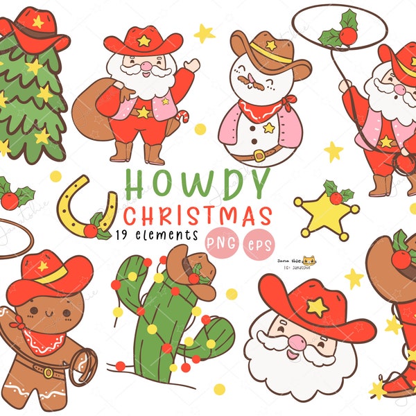 Kid Cartoon Cowboy Clipart - Etsy