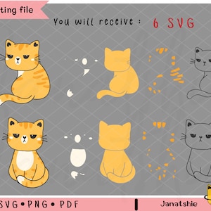 Grumpy Cat Png, Grumpy Cat Svg, Funny Ginger Cat SVG Set, Orange Tabby ...