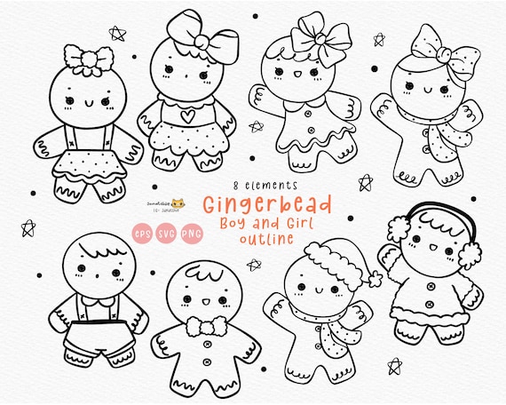 Gingerbread Boy And Girl Clipart