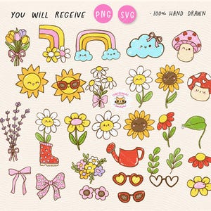 Cute Spring Vibes Png Whimsy Spring Svg Groovy Retro Spring Svg ...