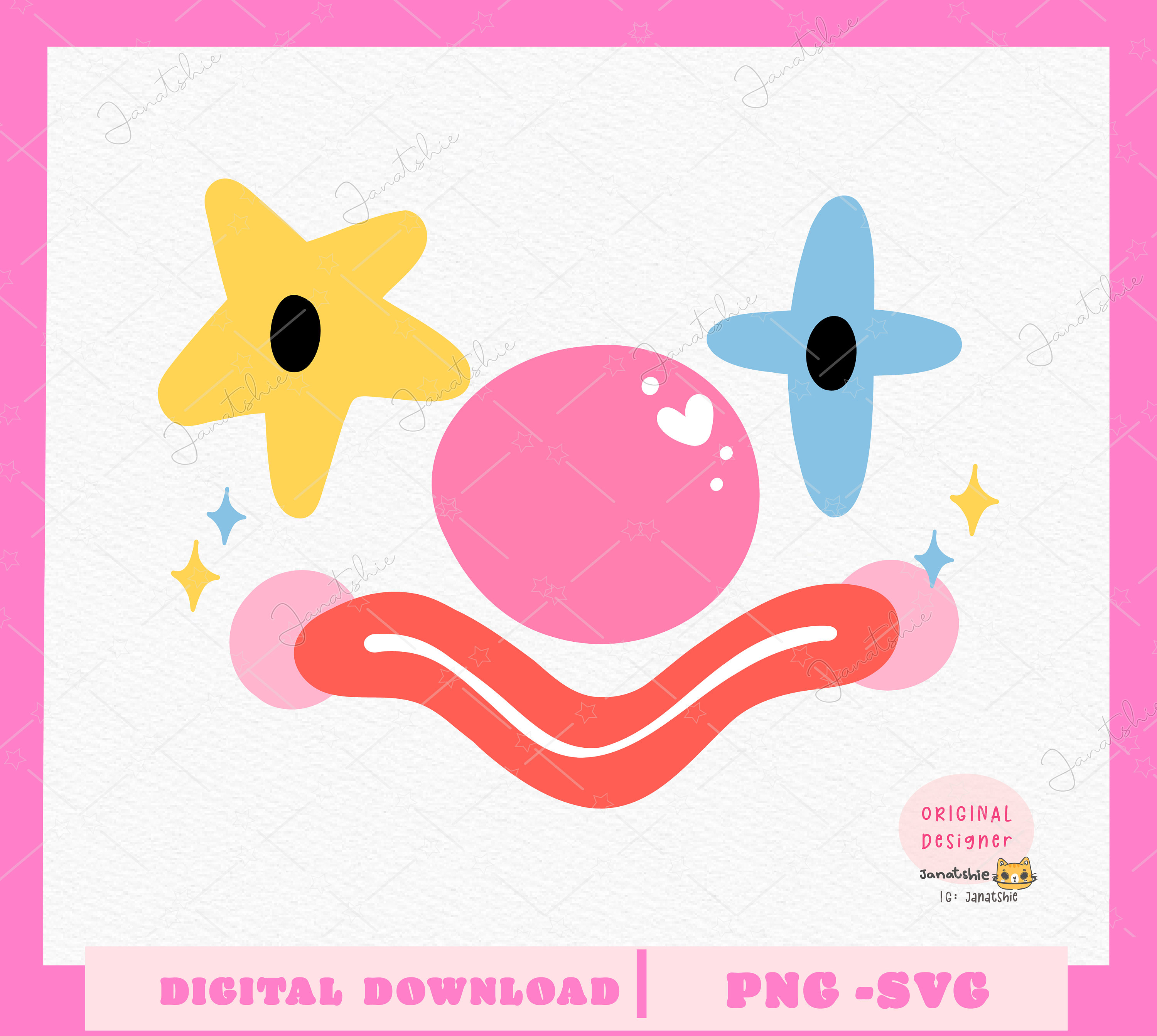 Clown Face SVG, Trendy Minimal Clowncore Design, T-shirt Sublimation ...