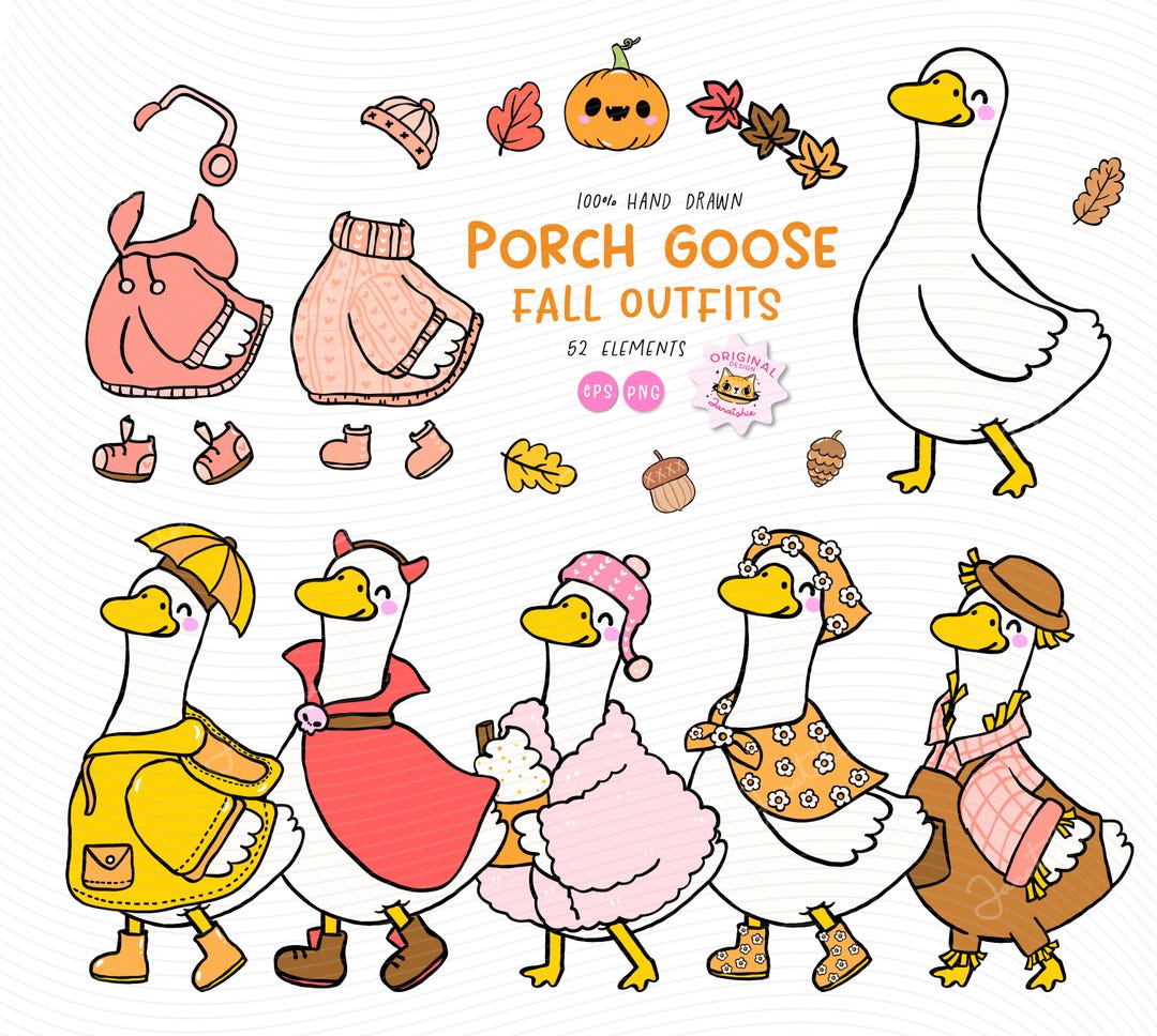Porch Goose Dress up Fall Outfits Class Management Printable | Autumn ...