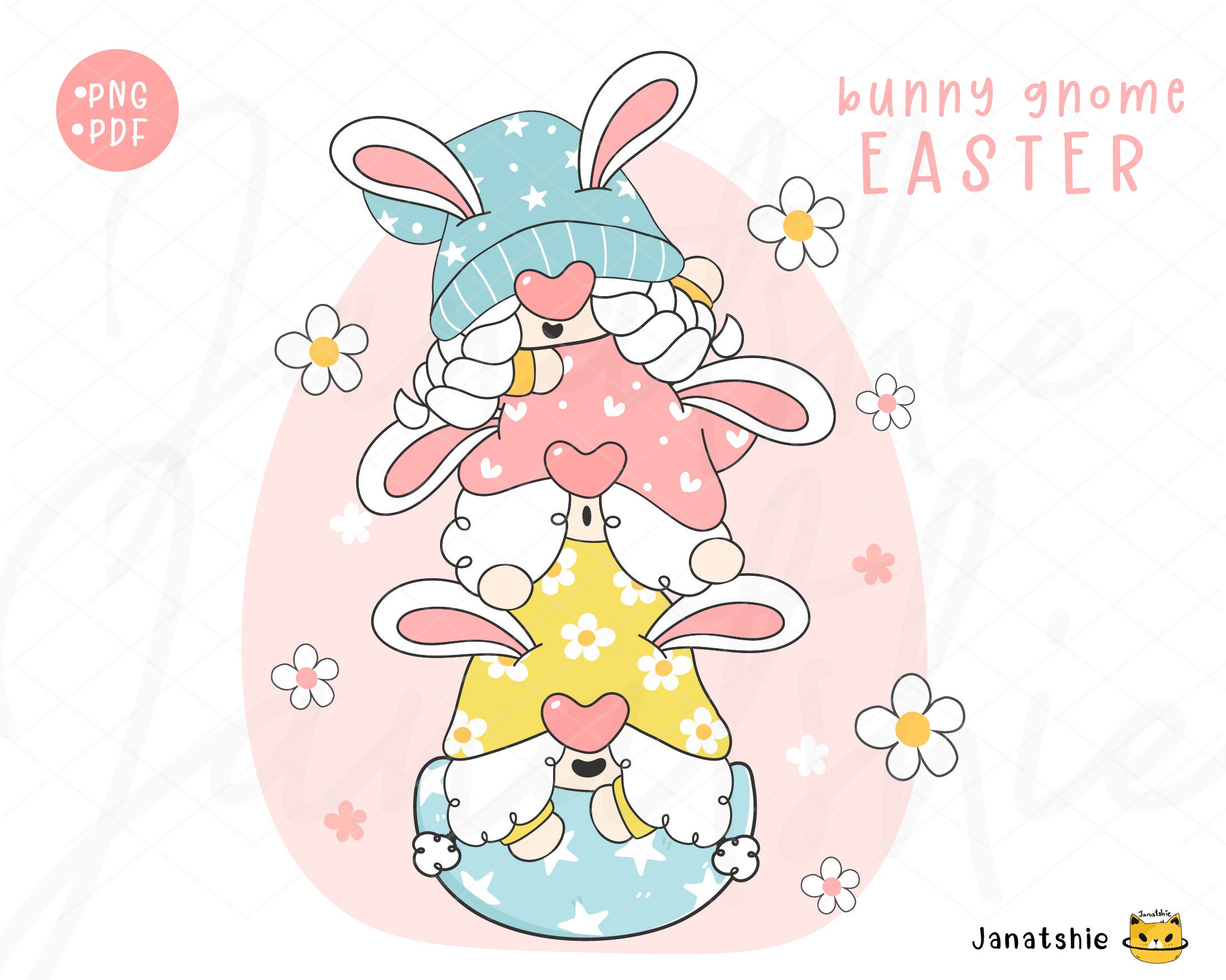 Easter Gnome Clipart PNG , Spring Gnome Png, Gnomes in Easter Egg ...