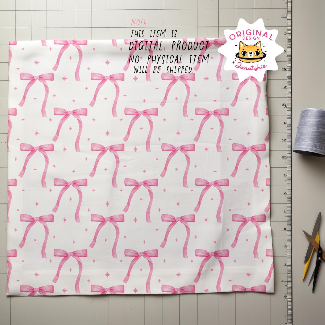 Pink Coquette Bow Seamless Pattern: Retro Digital Paper (PNG, PDF, JPG ...