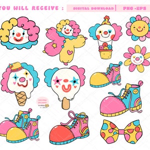 Pastel Clowncore PNG Clipart, Circus Kidcore Design (digital Download ...