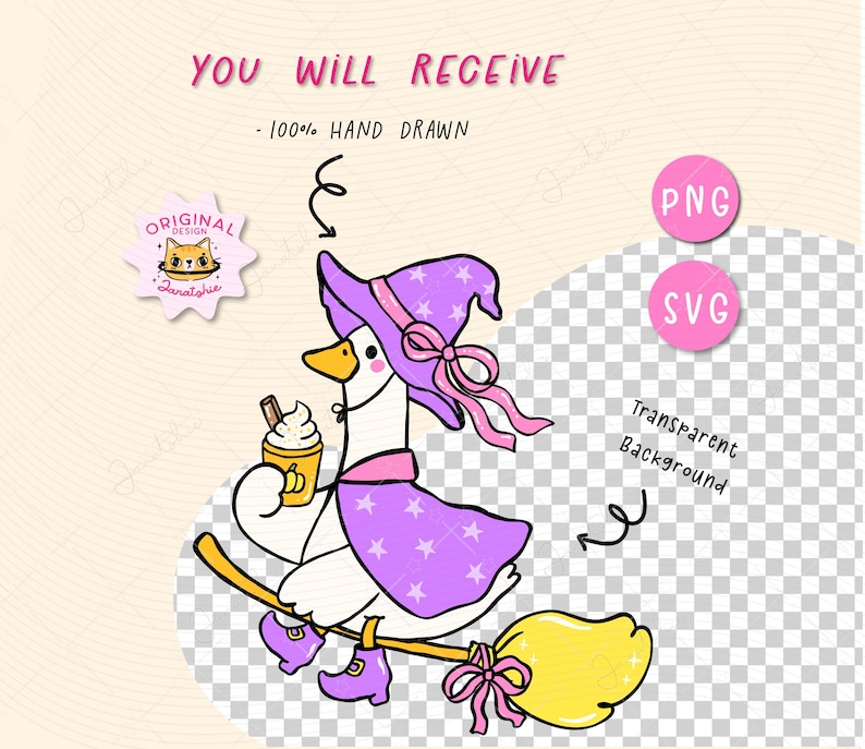 Halloween Goose Clipart Set: Spooky Silly Goose Cartoon Hand Drawn (SVG ...