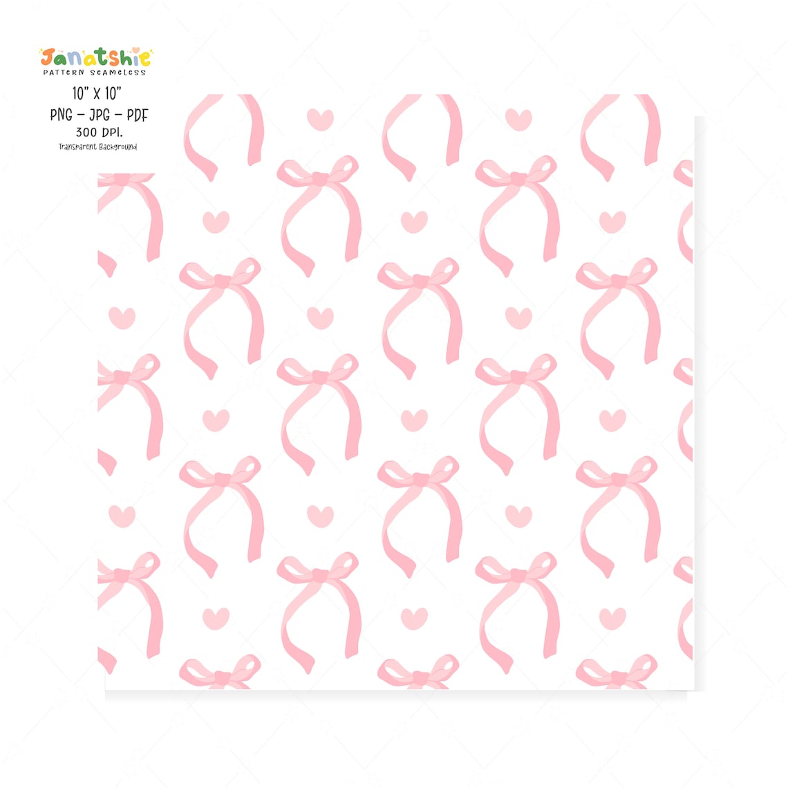 Patrón de lazo de cinta rosa coqueta - Papel digital sin costuras (PNG ...