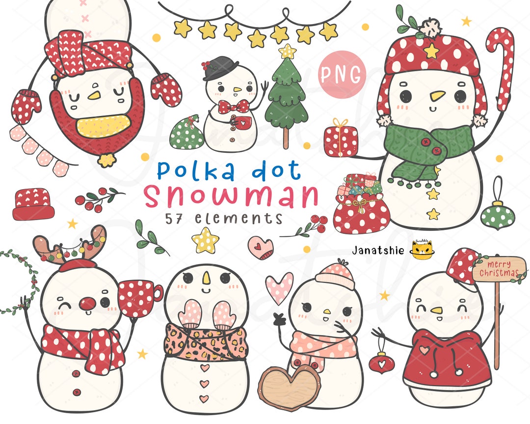 Christmas Snowman Png Cute Snowman Clipart Set (Download Now) - Etsy