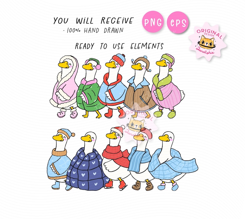 Winter Goose Dress-up Clipart Set: Behavior Chart Activity Classroom ...