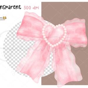 Pink Coquette Ribbon Bow Aesthetic Watercolor PNG Clipart | Hand ...