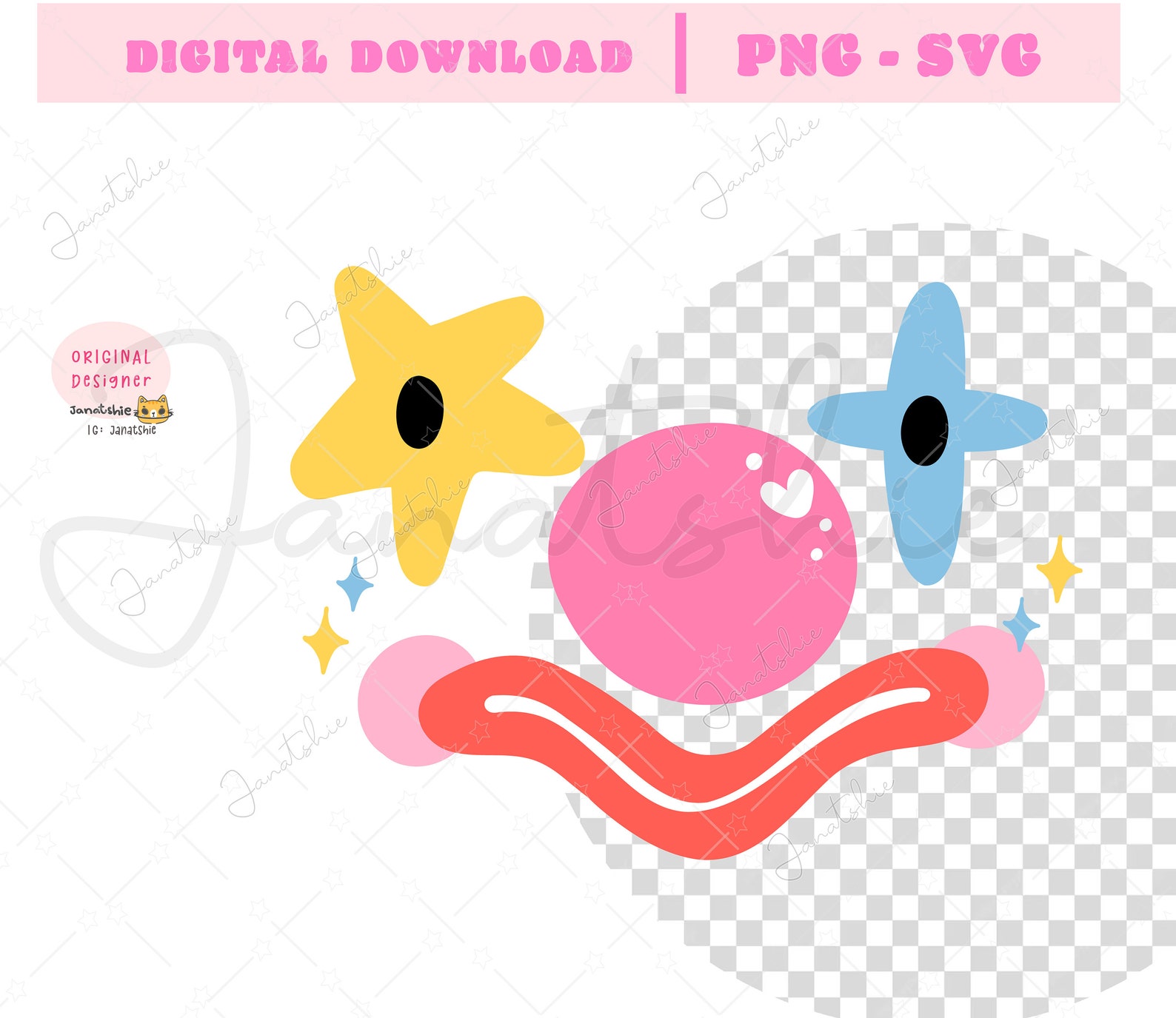 Clown Face SVG, Trendy Minimal Clowncore Design, T-shirt Sublimation ...