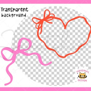 Retro Bow, Wavy Frames & Borders, Whimsical Hand Drawn Doodle Valentine ...