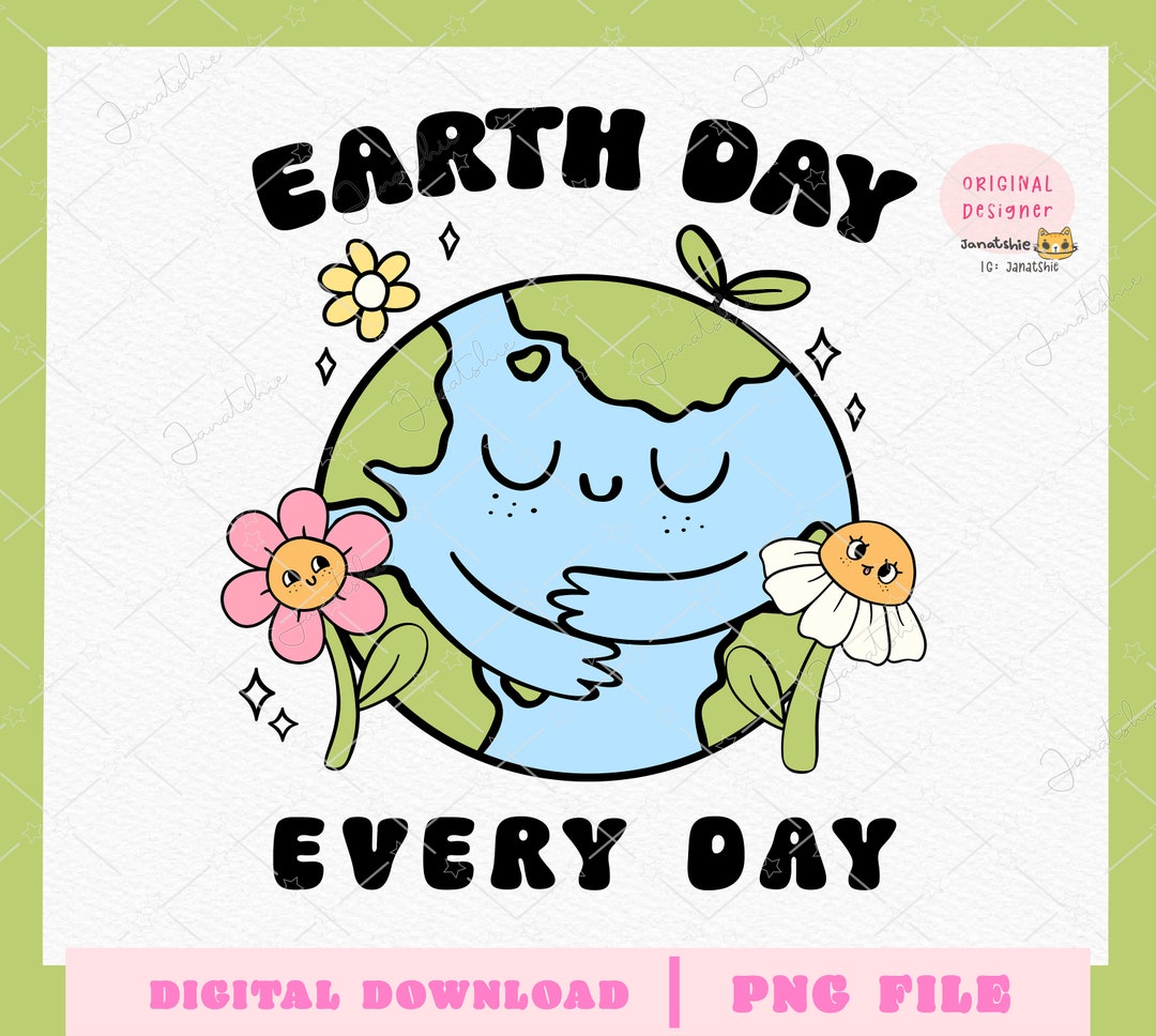 Groovy Earth Day Clipart Retro Planet Lover PNG Self Love Globe Png ...