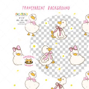 Cute Spring Duck Seamless Pattern, Coquette Duck With Bow & Daisy ...
