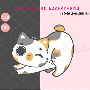Cute Cat Clipart Kawaii Cat PNG Clip Art Set Calico Cat - Etsy