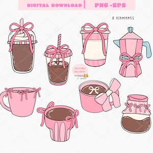 Coquette Coffee Png Girly Coffee Png Retro Pink Coffee, Iced Coffee ...