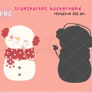 Cute Snowman SVG Cut File for Christmas, Kawaii Holiday Clipart Cartoon ...