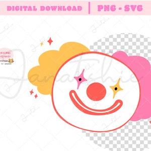 Clowncore Svg, Cute Clown Face Svg Trendy Minimal Design Idea for ...